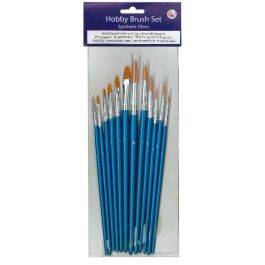 Artist penselen set - plat/rond - 12 stuks