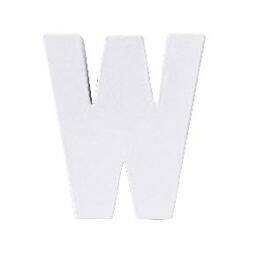 Letter karton W- Wit 10 cm