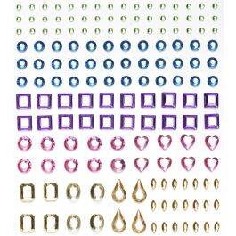 Strass stickers - vormen mix - pasteltinten